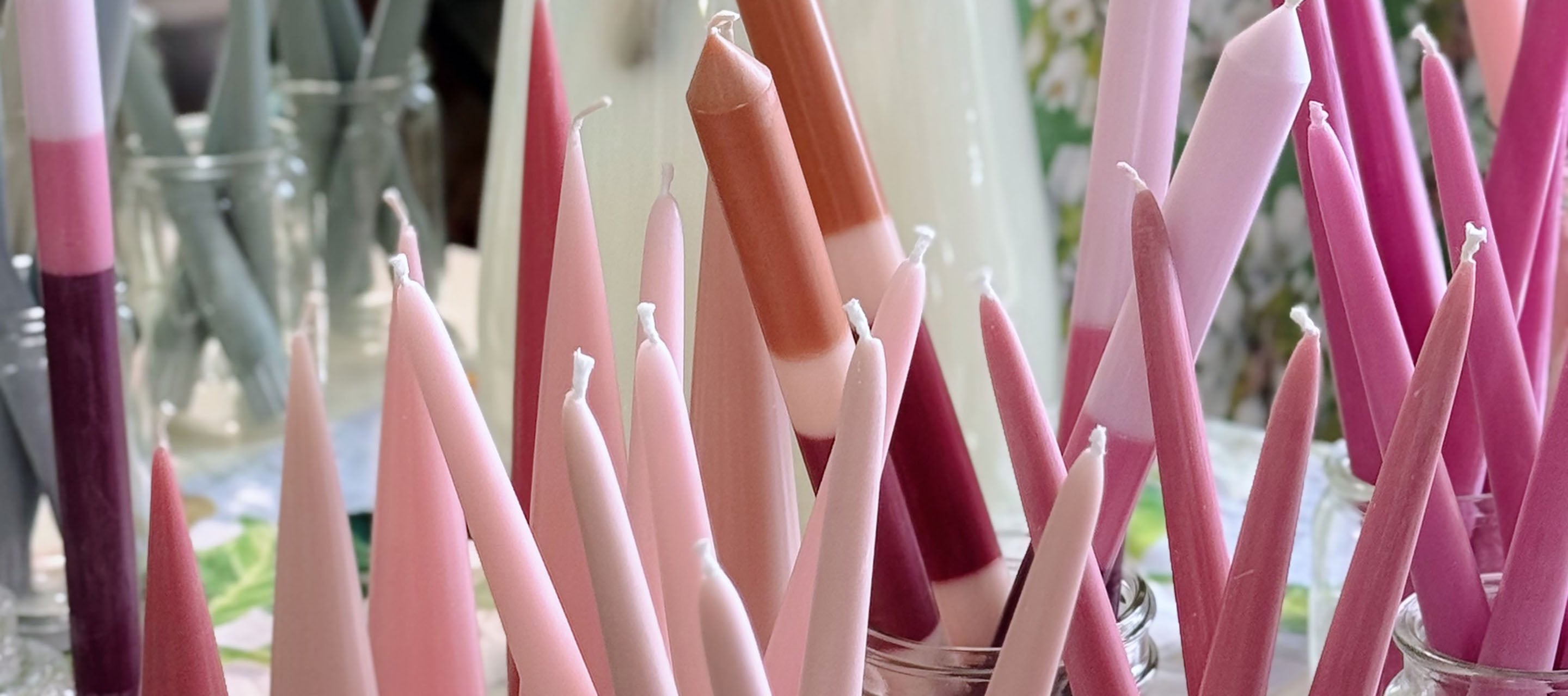 Hueseeka Candles | Stunning Coloured Taper Candles | Small Acorns NZ