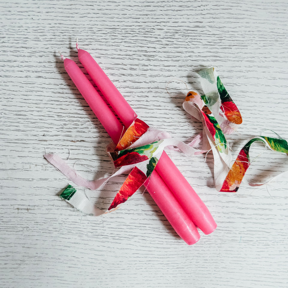 Venetian Tapered Candle Hot Pink | Buy Online | Small Acorns NZ